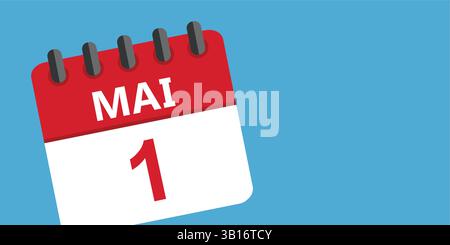 simple calendar icon 1 may labor day vector illustration Stock Vector ...