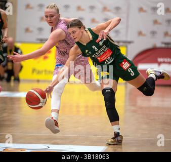 Saarlouis, Germany. 25th Apr, 2025. Basketball, Ladies: Bundesliga, TV ...