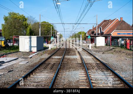 The railway station of the city of Comines - Warneton, Hainaut, Belgium ...