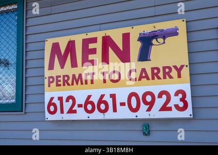 St. Paul, Minnesota. Sign advertising gun lessons and permit to carry ...