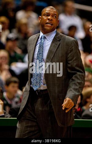 Milwaukee Bucks head coach Doc Rivers reacts during the first half of ...
