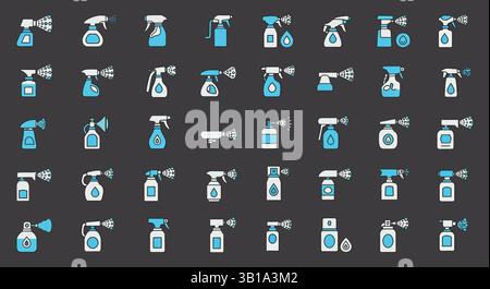 Spray Nozzle Icon Set for Industrial Spray Equipment – Symbols for ...
