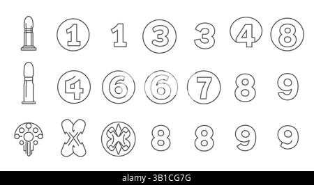 Minimalist Numeric & Symbol Icon Set – Digit & Geometric Shape Symbols ...