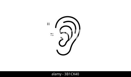 Minimalist Ear Line Icon – Simple Hearing Symbol Illustration for ...
