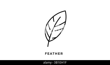 Minimalist Feather Illustration, Elegant Line Art Feather Design for ...
