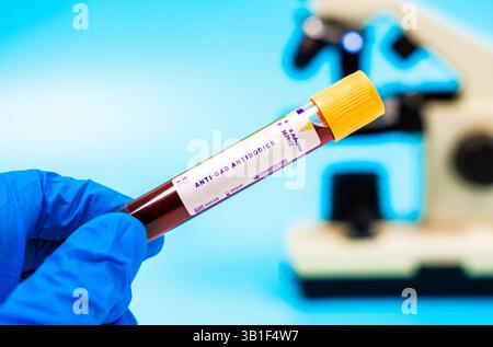 Anti-GAD antibodies blood test. Autoimmune marker. Measures anti ...