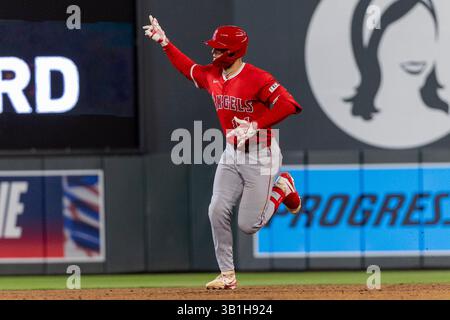 Los Angeles Angels' Logan O'Hoppe plays during a baseball game Friday ...