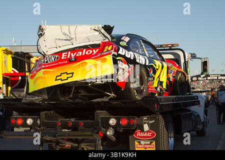 Jeff Gordon's car in the garage area at North Carolina Speedway in ...