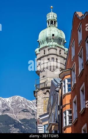 The historic city tower of Innsbruck called Stadtturm Stock Photo - Alamy