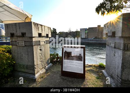 Bridge remains form atomic blast Hiroshima Japan Stock Photo - Alamy