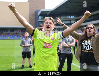 Port Vale's George Byers celebrates after scoring his sides third goal ...