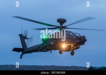 British army AH-64E Boeing Apache Attack helicopter (ZM722 ArmyAir606 ...