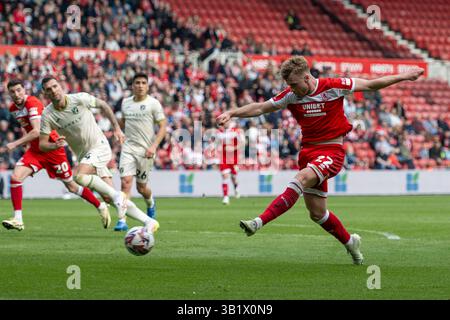 Tommy Conway of Middlesbrough shoots on goal during the Sky Bet ...