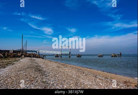 View of the Sheerness Port Pier from the end of Sheerness Promenade in ...