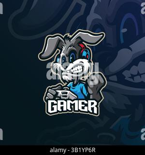 Rabbit esport mascot logo design Stock Vector Image & Art - Alamy