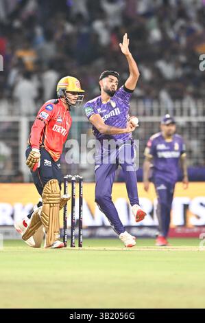 Kolkata Knight Riders' Harshit Rana bats during the Indian Premier ...