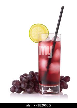 A vertical shot of red grape in a white plate with a kitchen towel on a ...