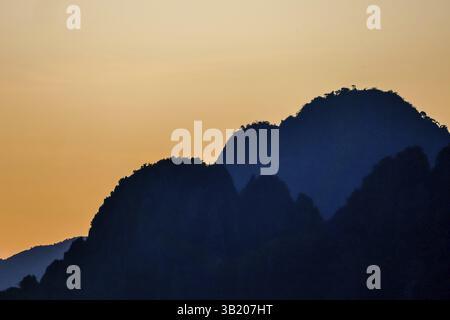 sunset in mountains, digital photo picture as a background Stock Photo ...
