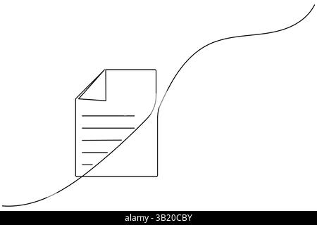 Document with folded corner continuous one line drawing Stock Vector ...