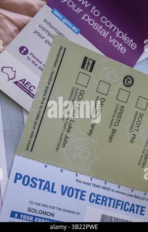 Australia postal vote papers for the 2025 federal elections Stock Photo ...