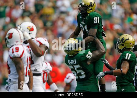 South Florida wide receiver Jeremiah Koger (16) celebrates after ...