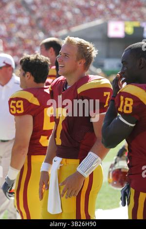 Freshman Quarterback Matt Barkley of the USC Trojans makes his first ...