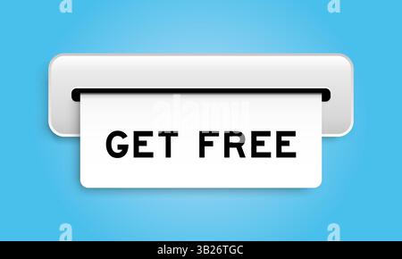 White coupon banner with word unpaid invoice from machine on blue color ...