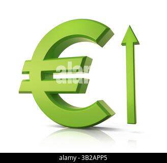 Euro sign with green arrow pointing down Stock Photo - Alamy