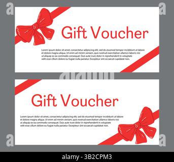gift voucher ribbon label sign set. gift voucher banner Stock Vector ...