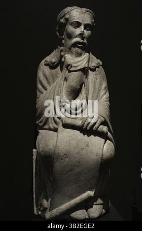 Saint Bartholomew sculpture in the cathedral of Duomo, in Milan, Italy ...