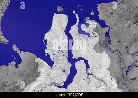 Map of Yamal and Ob Lips. North of Russia Stock Photo - Alamy