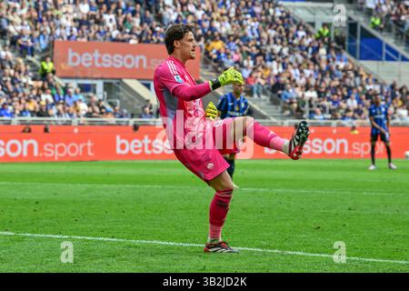 #99 Mile Svilar of Roma in action during the Serie A match between ...