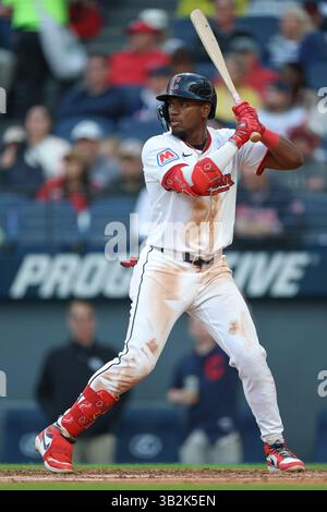 This is a 2025 photo of Angel Martínez of the Cleveland Guardians ...