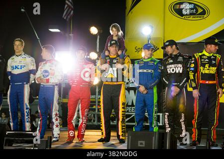Clint Bowyer (15) and Casey Mears (13) during the NASCAR myAFibRisk.com ...