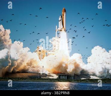 The Space Shuttle Challenger launched from Kennedy Space Center on ...