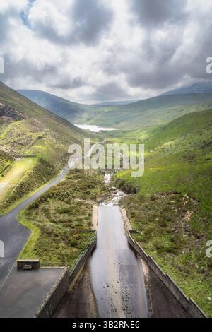 View of Ben Crom mountain and reservoir looking towards Slieve Bearnagh ...