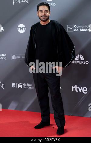 Jairo Bustamante attended Platino Awards 2025 red carpet at Palacio Municipal IFEMA Madrid on ...