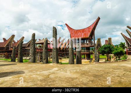 Groupe of megaliths, in the Museum Budaya Rambu solo Ne Gandeng. Museum ...