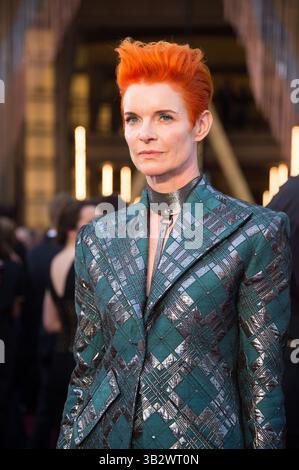 Sandy Powell arrives at the Oscars on Sunday, Feb. 9, 2020, at the ...
