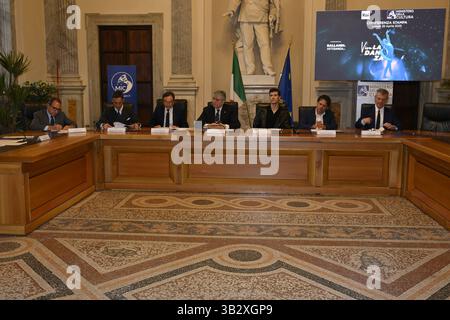 Rome: Ministry of Culture, Spadolini Hall. Photocall for the broadcast ...