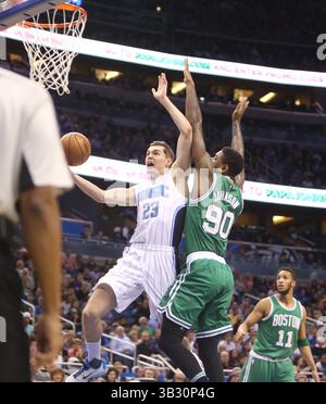 Orlando Magic guard Mario Hezonja (8) dunks the ball during the first ...
