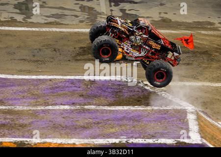 February 20, 2016: Captains Curse monster truck in action during ...