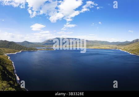 Aerial landscape of Lake Plimsoll on a hot summer's afternoon in ...