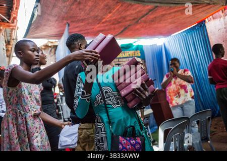 African mass in Katanga slum, Kampala, Uganda, Africa Stock Photo - Alamy