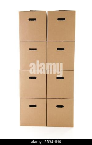 Many carton boxes isolated over white background Stock Photo - Alamy
