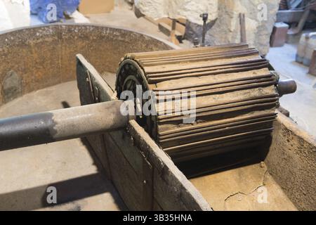 Paper mill interior with device Stock Photo - Alamy