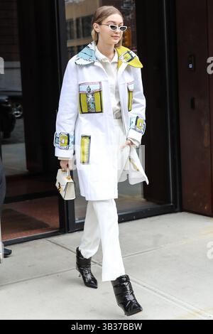 Model Gigi Hadid is seen on March 1, 2018 in Paris, France, during ...