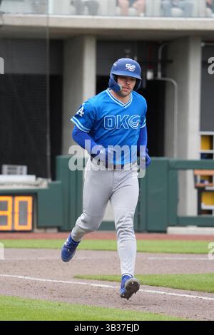 Oklahoma City Comets Dalton Rushing (21) bats during an MiLB Pacific ...