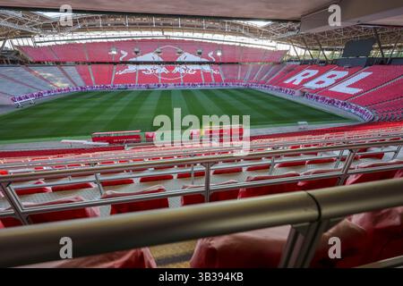 Leipzig, Germany. 23rd Apr, 2025. The evening sun shines into the Red ...