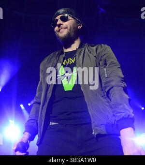 M. Shadows of the band Avenged Sevenfold performs in concert during ...